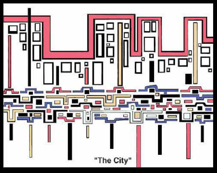 Ron Stultz doodle: "The City"